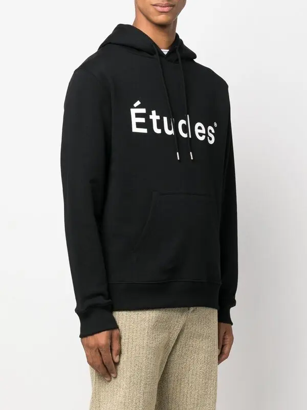 Études Studio Klein Logo-print Cotton Hoodie - Black
