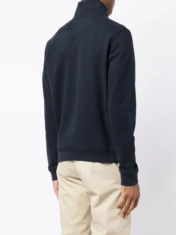 Belstaff Logo-patch Short-zip Sweatshirt - Blue