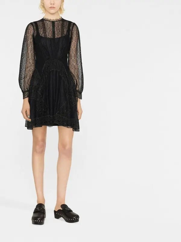Alberta Ferretti Lace-panel Detail Mini Dress