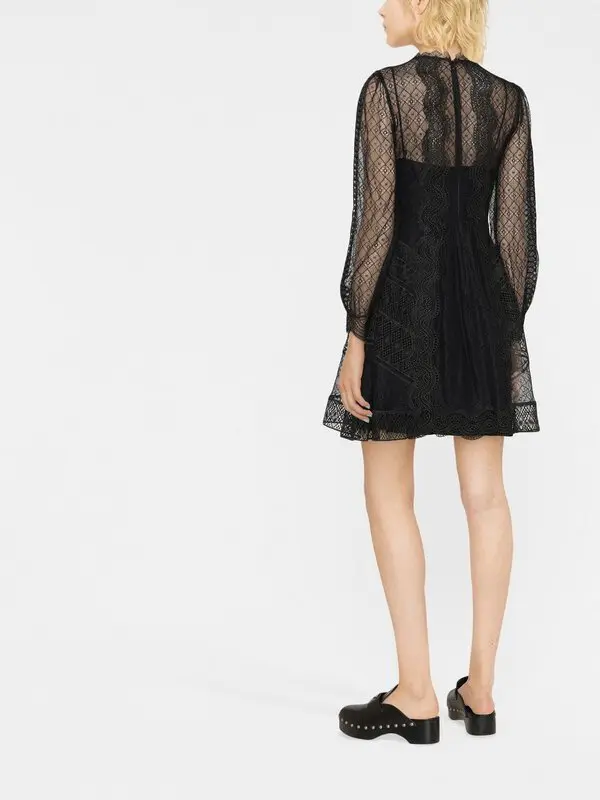 Alberta Ferretti Lace-panel Detail Mini Dress