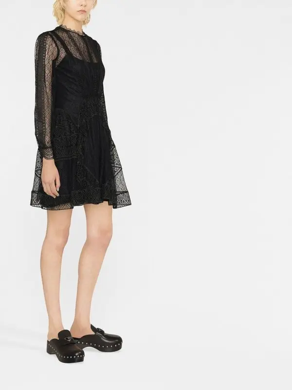 Alberta Ferretti Lace-panel Detail Mini Dress