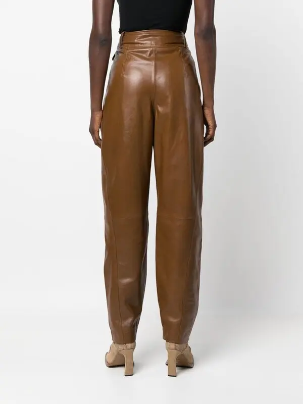 Alberta Ferretti High-waisted Leather Trousers