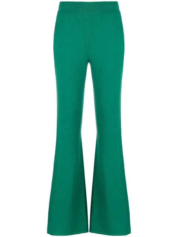 Alberta Ferretti Flared Fine-knit Trousers