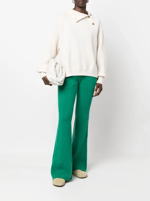 Alberta Ferretti Flared Fine-knit Trousers