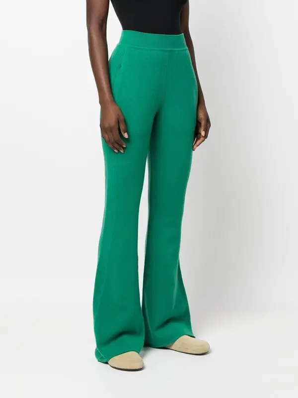 Alberta Ferretti Flared Fine-knit Trousers