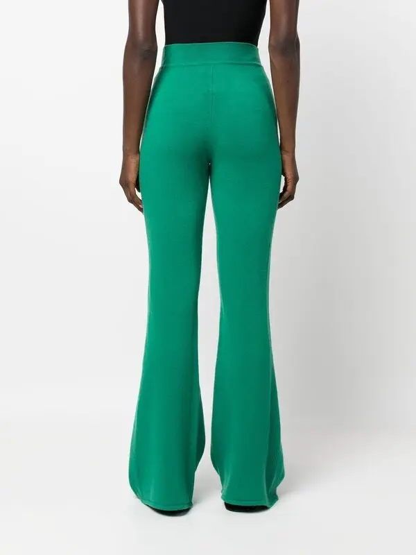 Alberta Ferretti Flared Fine-knit Trousers