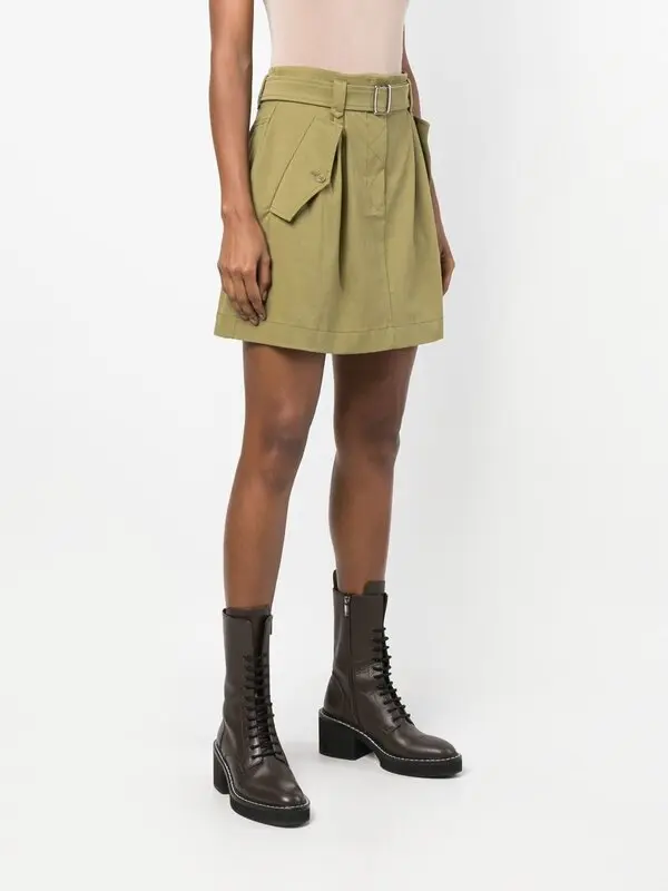 Alberta Ferretti Belted Cargo Pocket Skirt
