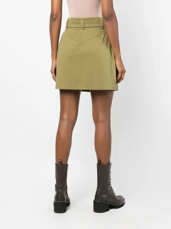 Alberta Ferretti Belted Cargo Pocket Skirt