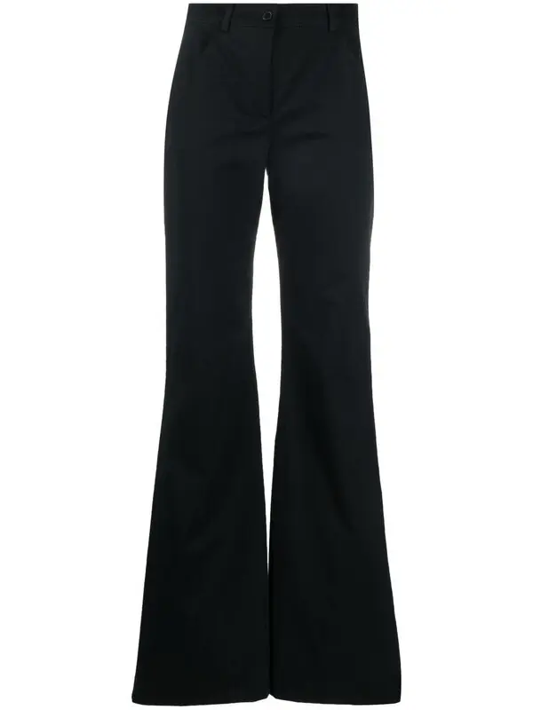 Alberta Ferretti Stretch-cotton Flared Trousers