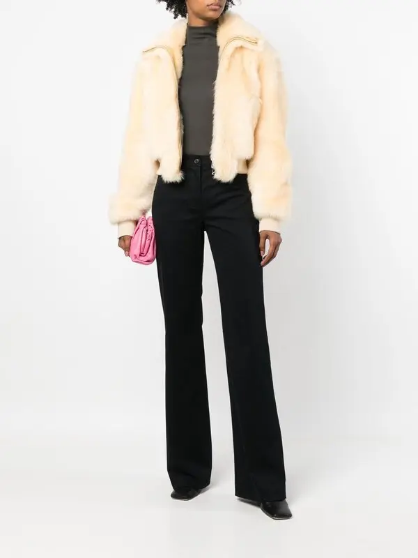 Alberta Ferretti Stretch-cotton Flared Trousers