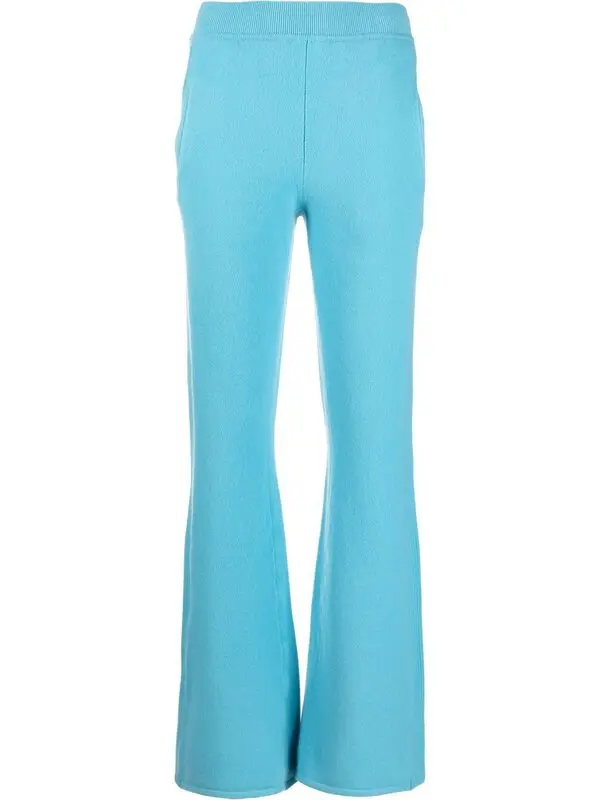 Alberta Ferretti Cashmere-virgin Wool Blend Flared Trousers