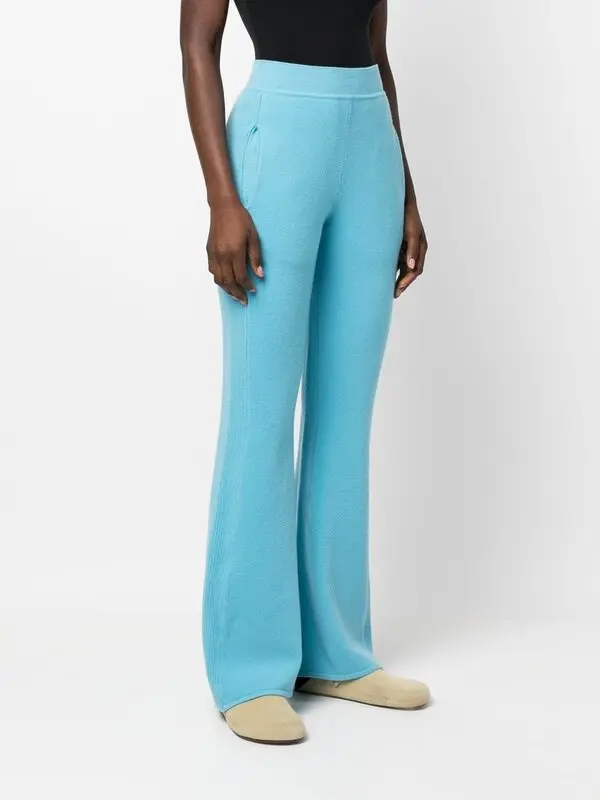 Alberta Ferretti Cashmere-virgin Wool Blend Flared Trousers