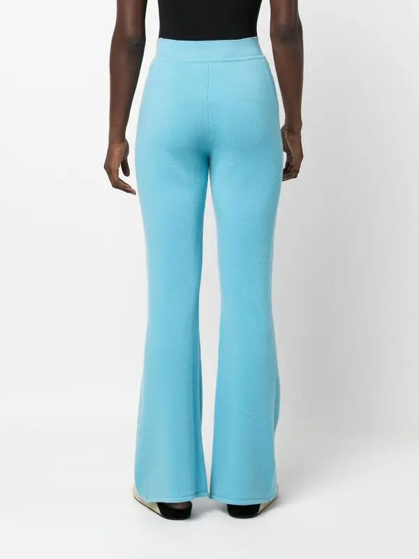 Alberta Ferretti Cashmere-virgin Wool Blend Flared Trousers