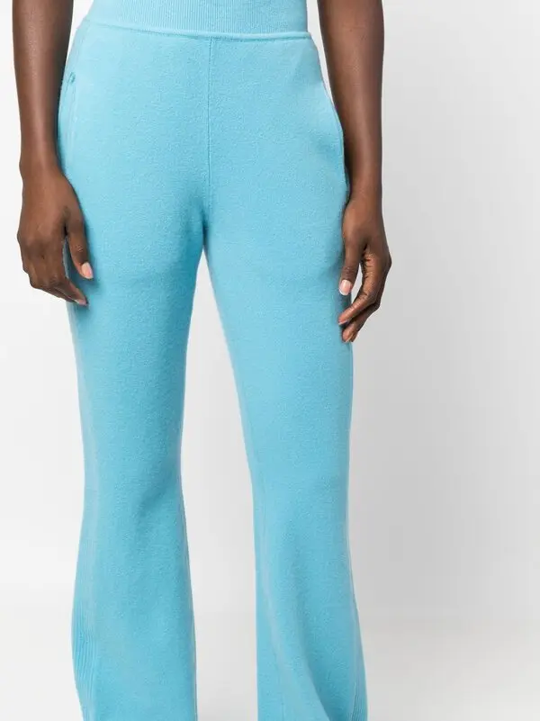 Alberta Ferretti Cashmere-virgin Wool Blend Flared Trousers