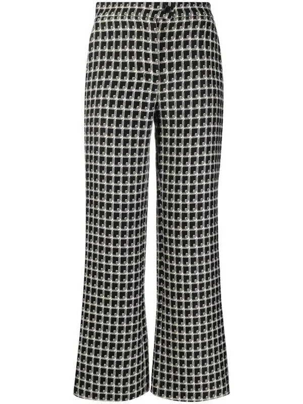 Alberta Ferretti Geometric Print Cropped Trousers