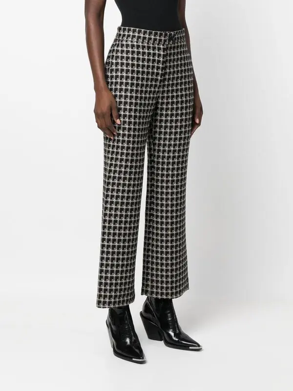 Alberta Ferretti Geometric Print Cropped Trousers