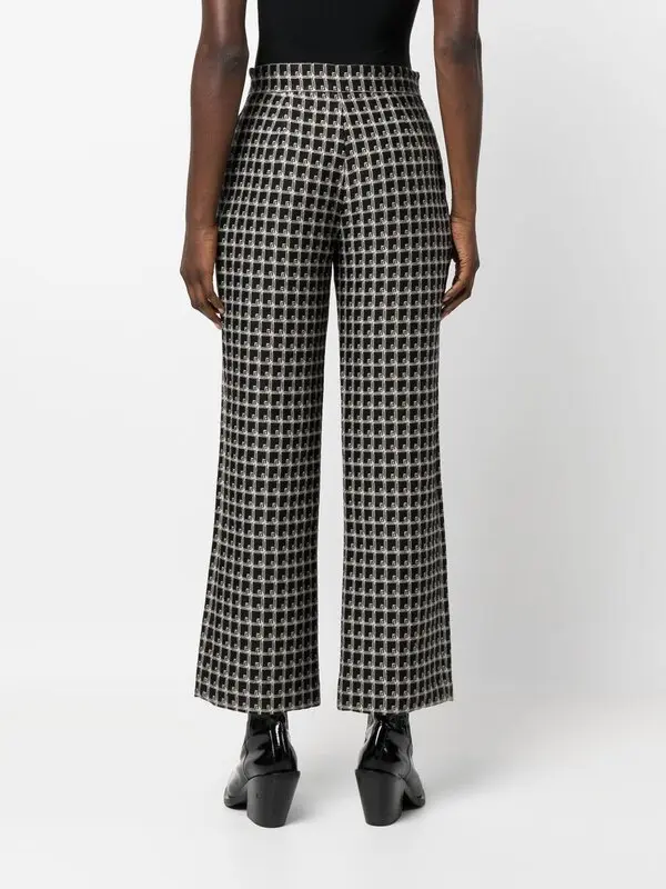 Alberta Ferretti Geometric Print Cropped Trousers