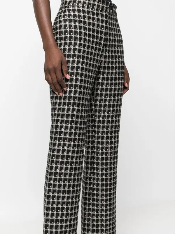 Alberta Ferretti Geometric Print Cropped Trousers