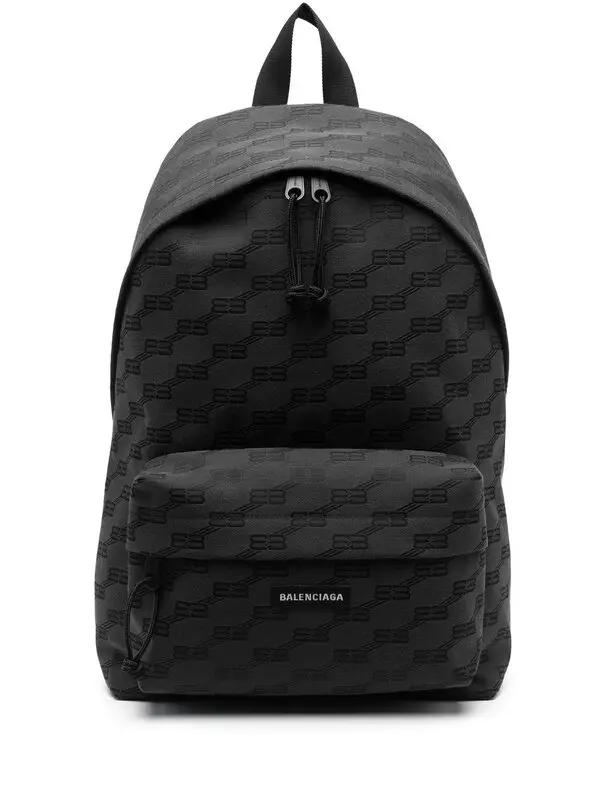 Balenciaga Bb Monogram Backpack - Black