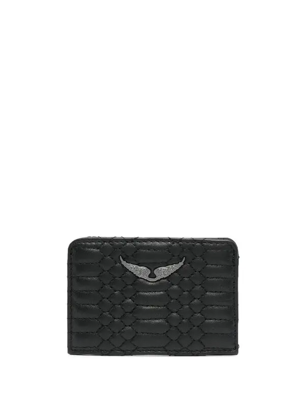 Zadig&Voltaire Logo-plaque Lambskin Wallet - Black
