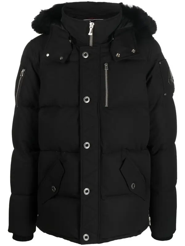Moose Knuckles Padded Hooded Jacket - Black