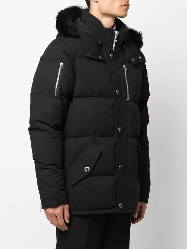 Moose Knuckles Padded Hooded Jacket - Black