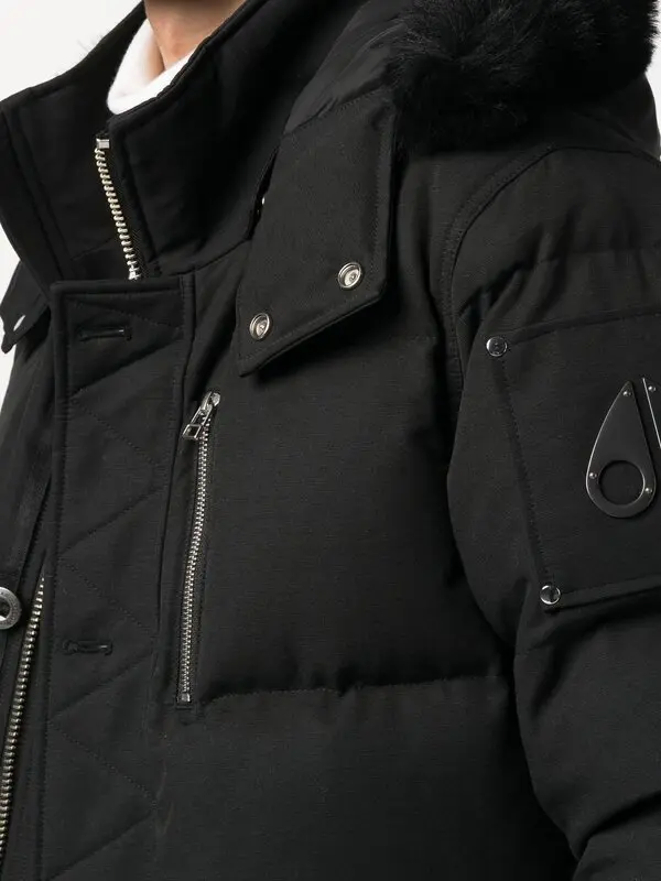 Moose Knuckles Padded Hooded Jacket - Black