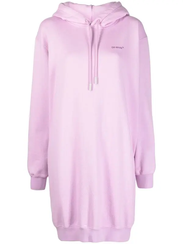 Off-White Logo-print Hooded Dress - Pink