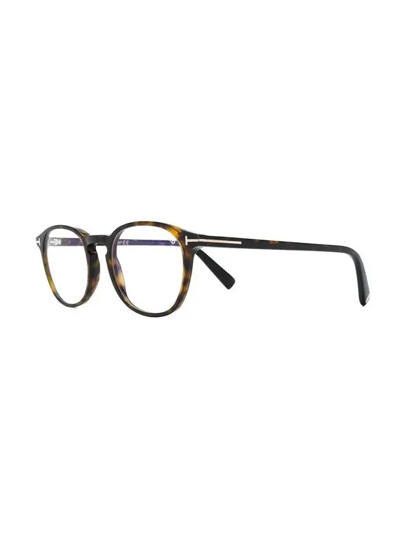 TOM FORD Classic Round Frame Glasses - Brown