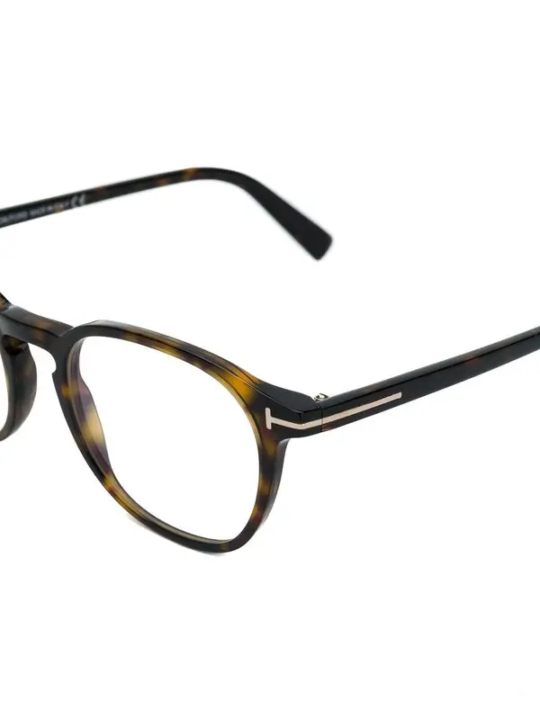 TOM FORD Classic Round Frame Glasses - Brown