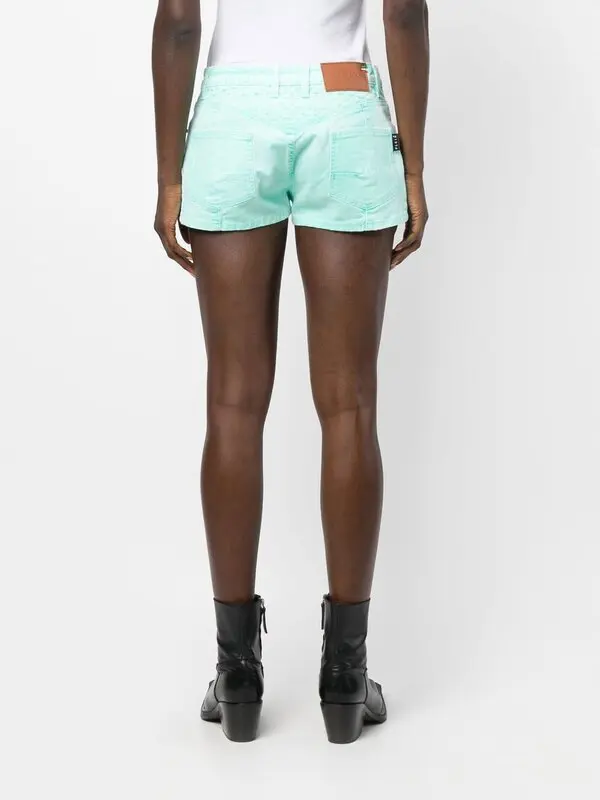 Philipp Plein Biker Denim Shorts - Green