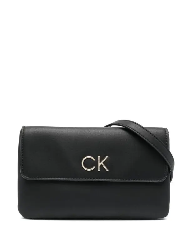 Calvin Klein Re-lock Double Crossbody Bag - Black