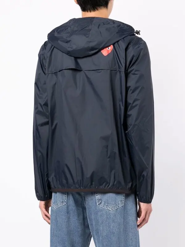 Play Comme Des Garcon X K-way Zipped Hooded Jacket - Blue