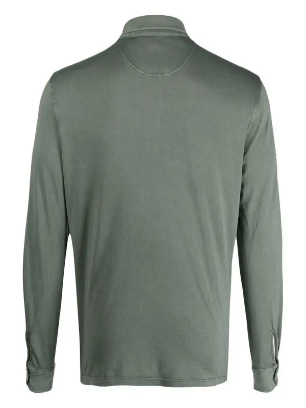 Fedeli Long-sleeved Polo Shirt - Green