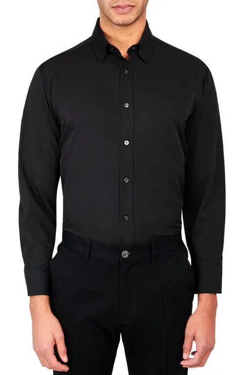 W.R.K Regular Fit Solid Performance Dress Shirt - Black