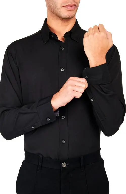 W.R.K Regular Fit Solid Performance Dress Shirt - Black