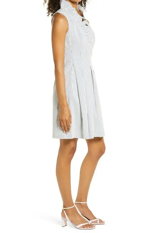 HARPER ROSE Stripe Seersucker Fit & Flare Dress
