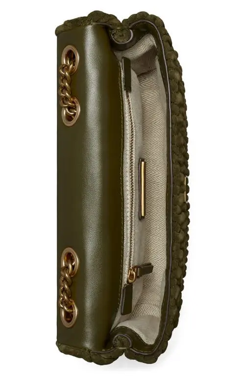 Tory Burch Kira Ruched Suede Convertible Shoulder Bag