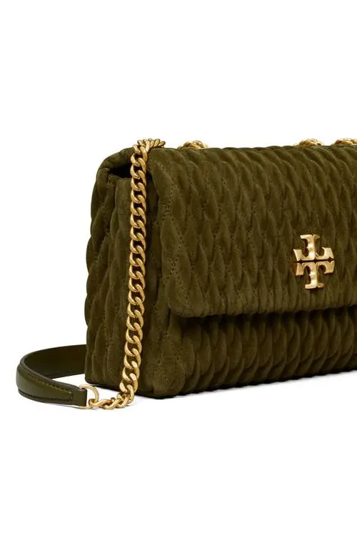 Tory Burch Kira Ruched Suede Convertible Shoulder Bag
