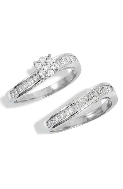 SAVVY CIE JEWELS Set Of Two Cubic Zirconia Rings - Sterling Silver