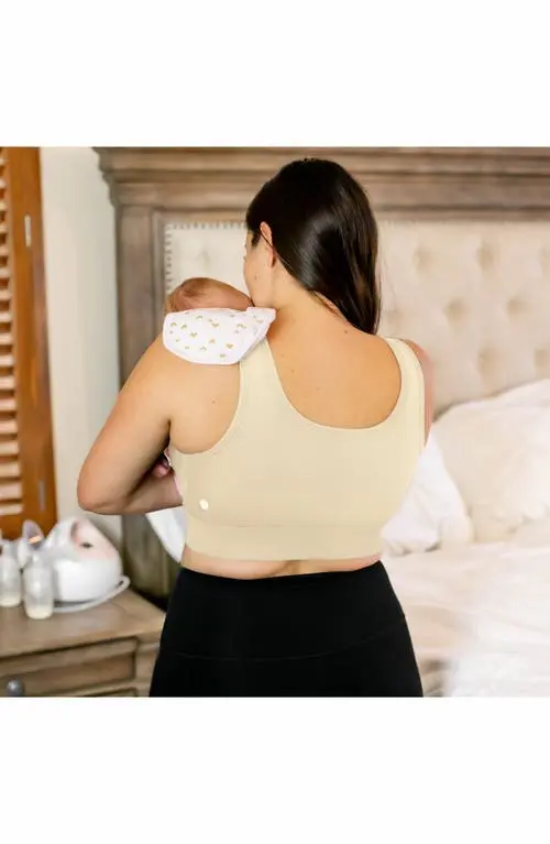 LOVE AND FIT Everyday Luxe Maternity/nursing Pumping Wireless Bra - Cream