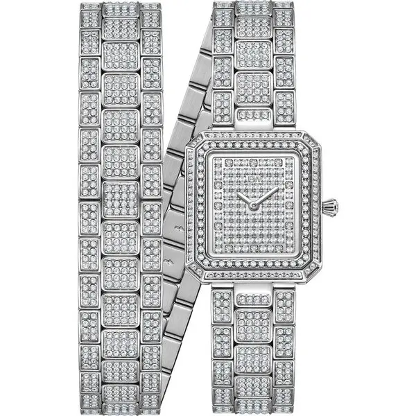 JBW Arc Diamond Wrap Bracelet Watch - Silver