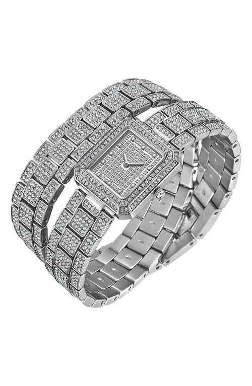 JBW Arc Diamond Wrap Bracelet Watch - Silver