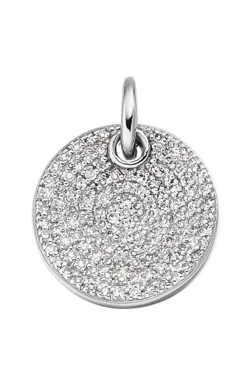 Monica Vinader Ava Diamond Disc Pendant Charm - Silver