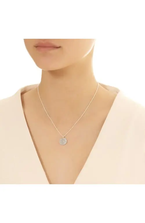 Monica Vinader Ava Diamond Disc Pendant Charm - Silver