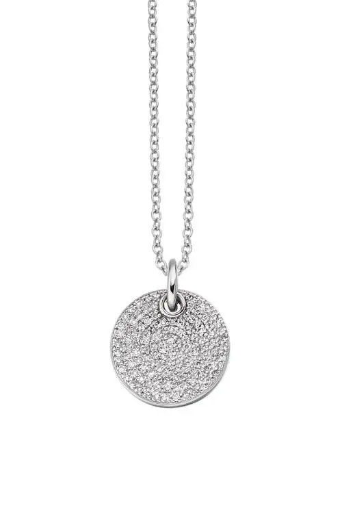 Monica Vinader Ava Diamond Disc Pendant Charm - Silver