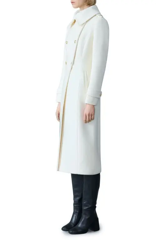 Mackage Elodie Double-breasted Military Maxi Coat - Cream