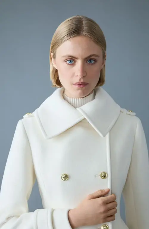 Mackage Elodie Double-breasted Military Maxi Coat - Cream