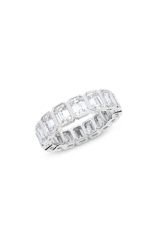 HAUTECARAT Emerald Bezel Lab Created Diamond Eternity Ring - 2.73 Ctw White Gold