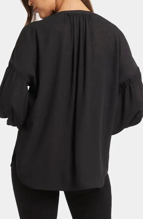 NYDJ Paulina Tie Dye Peasant Top - Black